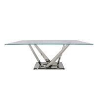 China Light 50kg SS Coffee Table With Tempered Glass Top Rectangle Shape for sale