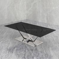 China Light 50kg SS Coffee Table With Tempered Glass Top Rectangle Shape for sale