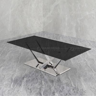 China Mesa de centro clara de 50kg SS com forma superior de vidro moderada do retângulo à venda