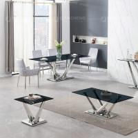 China Light 50kg SS Coffee Table With Tempered Glass Top Rectangle Shape for sale
