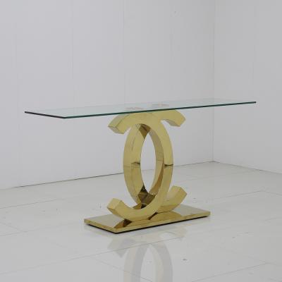 China El OEM rectangular SS consuela la tabla con el top de cristal moderado claro en venta