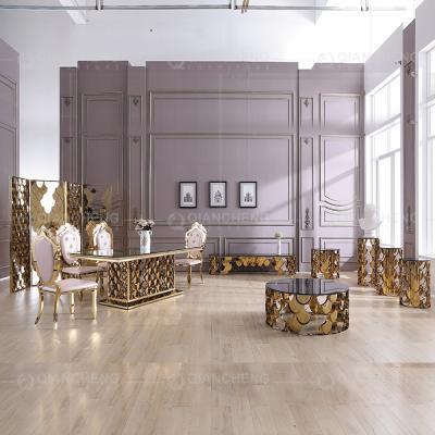 Cina Oro elegante dei tavoli da pranzo rettangolari di 200x100x75cm ss con la cima di vetro in vendita