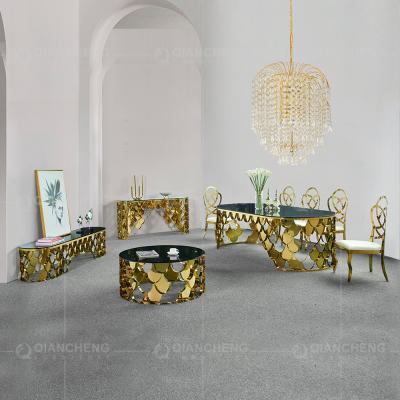 Cina Oro elegante dei tavoli da pranzo rettangolari di 200x100x75cm ss con la cima di vetro in vendita