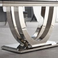 China 200cm Luxury Marble Dining Table for sale