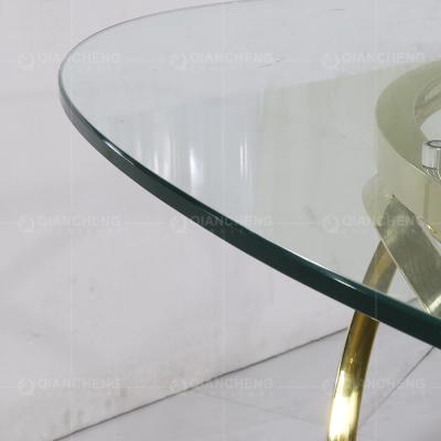 Cina La forma ovale ha temperato la colonna ricoperta con canne bianca di vetro del tavolo da pranzo 240x120x75cm in vendita
