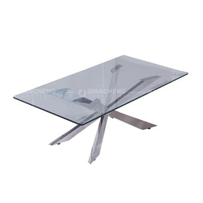 China Moderner Sofa Center Table 12mm Edelstahl-Couchtisch 0.25CBM mit Glasplatte zu verkaufen