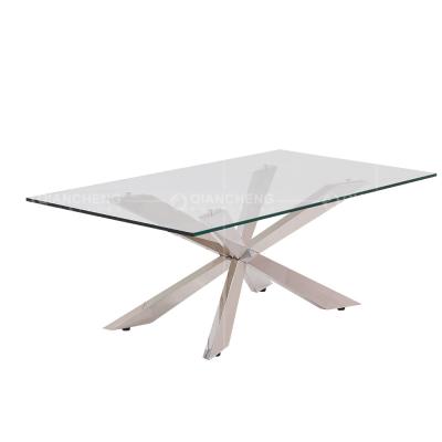 China Moderner Sofa Center Table 12mm Edelstahl-Couchtisch 0.25CBM mit Glasplatte zu verkaufen