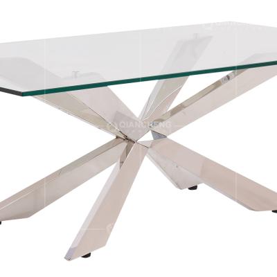 China Moderner Sofa Center Table 12mm Edelstahl-Couchtisch 0.25CBM mit Glasplatte zu verkaufen