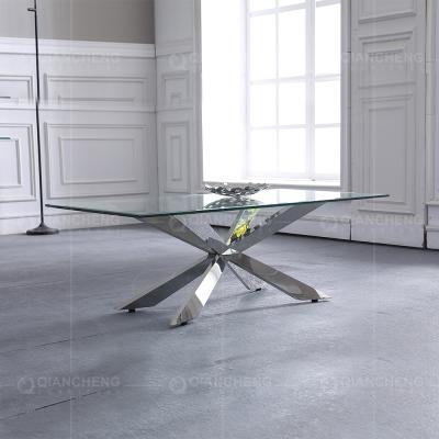 China Moderner Sofa Center Table 12mm Edelstahl-Couchtisch 0.25CBM mit Glasplatte zu verkaufen
