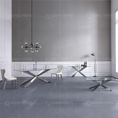 China Moderner Sofa Center Table 12mm Edelstahl-Couchtisch 0.25CBM mit Glasplatte zu verkaufen