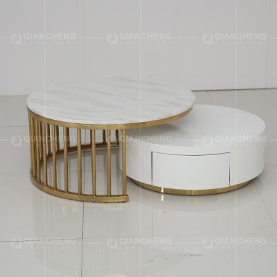 China La mesa de centro 20m m del OEM SS de Qiancheng vetea el top con los cajones blancos en venta
