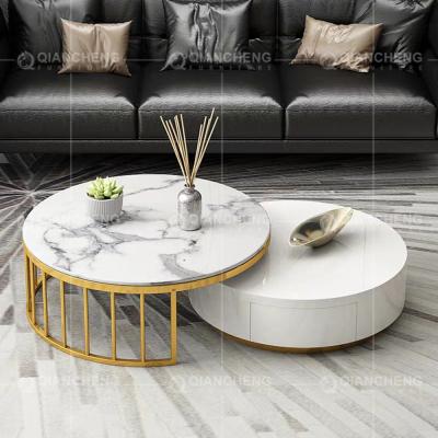 China La mesa de centro 20m m del OEM SS de Qiancheng vetea el top con los cajones blancos en venta