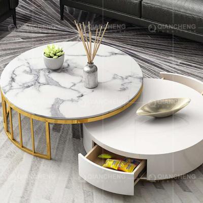 China La mesa de centro 20m m del OEM SS de Qiancheng vetea el top con los cajones blancos en venta
