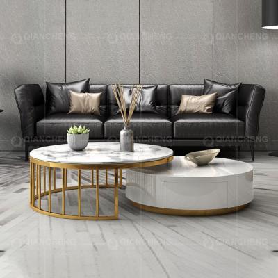 China La mesa de centro 20m m del OEM SS de Qiancheng vetea el top con los cajones blancos en venta