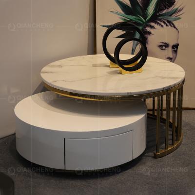 China La mesa de centro 20m m del OEM SS de Qiancheng vetea el top con los cajones blancos en venta