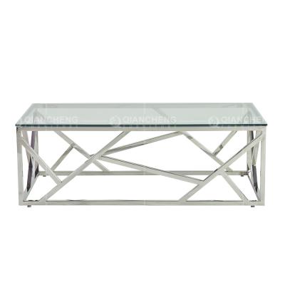 China Couchtisch-Kratzfestigkeits-ausgeglichene Glasplatte des Rechteck-130x70x45cm SS zu verkaufen