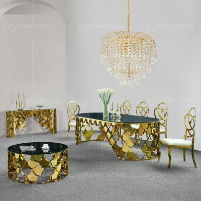 Cina Oro elegante dei tavoli da pranzo rettangolari di 200x100x75cm ss con la cima di vetro in vendita