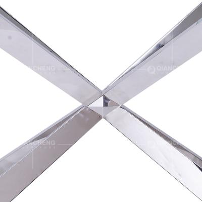 Cina La Tabella di console trasparente di vetro di Qiancheng ha rispecchiato l'acciaio inossidabile Sofa Table di Chrome in vendita