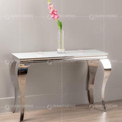 中国 Qianchengの大理石の上SSのコンソール テーブル63x18x34inchの滑らかな端 販売のため