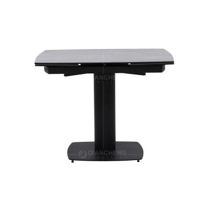 China Extending 1.16CBM Rectangle Dining Table Set Rectangle Sintered Stone top for sale