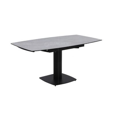 China Extending 1.16CBM Rectangle Dining Table Set Rectangle Sintered Stone top for sale
