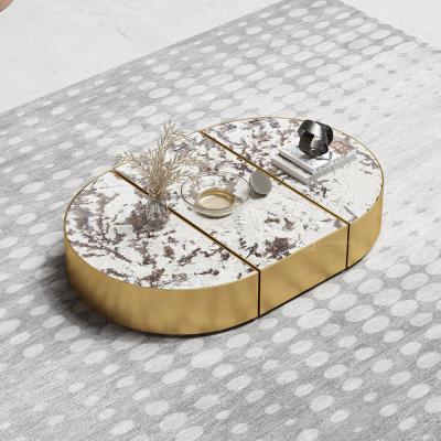 Cina Base di vetro laterale superiore di marmo semplice del tavolino da salotto di Bell del centro del tè in vendita