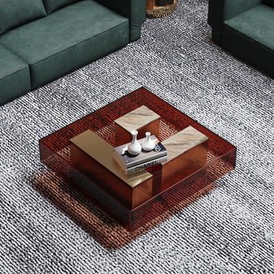 Cina Tabella della base ss e vetro d'acciaio dorati di Sofa Sets Coffee Desk High in vendita