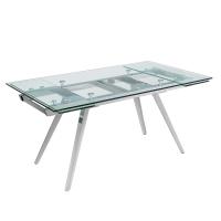 China Modern dining room Rectangular Shape Glass Top SS Dining Tables for sale