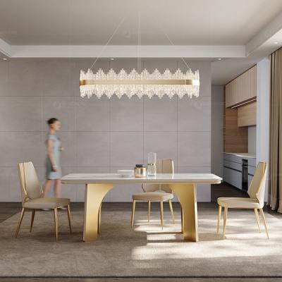 China Foshanss behandelt het nieuwe het ontwerpleer van het staalmeubilair het dineren geplaatste stoelen Te koop