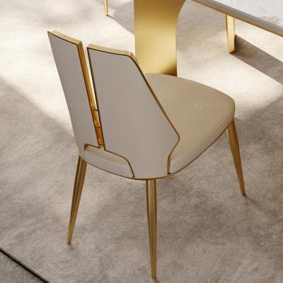 China Foshanss behandelt het nieuwe het ontwerpleer van het staalmeubilair het dineren geplaatste stoelen Te koop