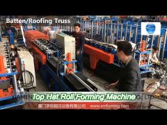 precision top hat roll forming machine cutting non stop high speed