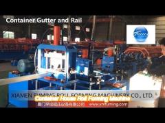 container bottom rail channel roll forming gutter machine hydraulic cutting