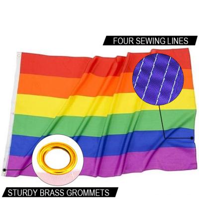 China The Gay Rainbow Pride Flag 3 X 5ft Indoor Outdoor Canvas Header With Grommets for sale