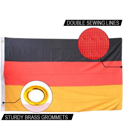 China The GE Germany Flag 90x150cm knitted polyester indoor outdoor national flag canvas header with grommets for sale