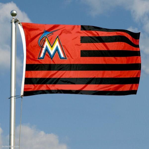 Miami Marlins Amerikanische Nationalflagge