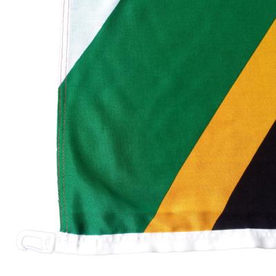 China 3x5' South Africa national Flag knitted polyester single reverse indoor outdoor header with plastic hooks for sale