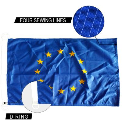 中国 2x3インチ欧州連合国旗 ニットポリエステル シングル リバース 室内 屋外 ヘッダー 販売のため