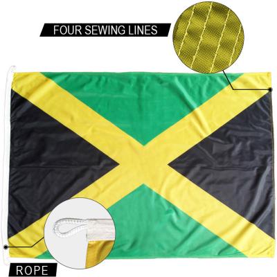中国 ジャマイカの国旗 3x5' によって編まれたポリエステル ロープおよびループは屋内屋外でカスタマイズされました 販売のため