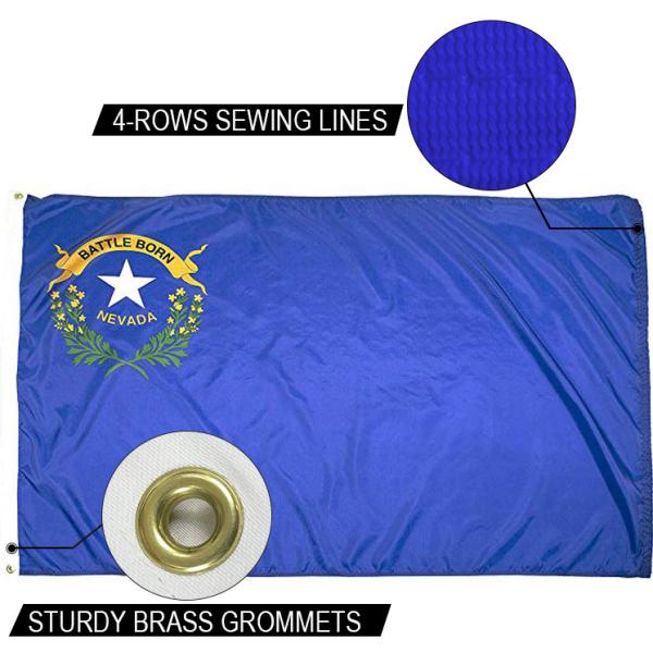 Quality State Of Nevada Flag 3x5 Ft Outdoor Dupont Heavy Duty Nylon US Flags Brass Grommets for sale