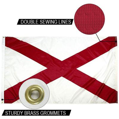 中国 アラバマ州旗 3x5 フィート 屋外重用 デュポント ナイロン アメリカ国旗 強いキャンバス ヘッディングとブラス グロメット 販売のため