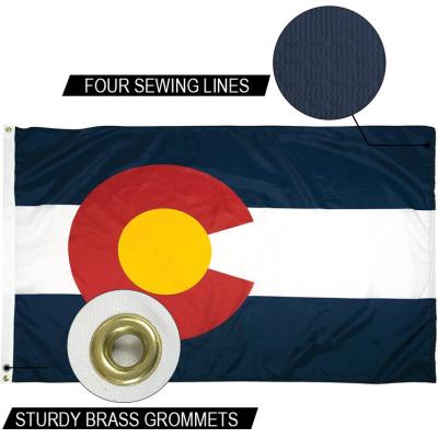 China State of Colorado Flag 3x5 ft Outdoor Heavy duty Dupont Nylon US Flags Strong Canvas Heading and  Brass Grommets for sale