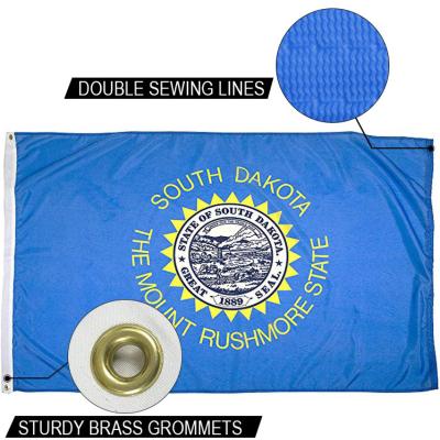 中国 南ダコタ州 国旗 3x5 フィート 屋外重用 デュポント ナイロン アメリカ国旗 強いキャンバス ヘッダとブラス グロメット 販売のため