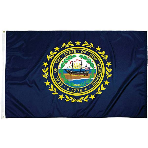 Quality Waterproof State Of New Hampshire Flag 3x5ft Strong Canvas Heading And Brass for sale