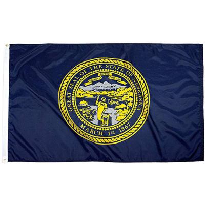 Cina Bandiera esterna personalizzata Stato del Nebraska Bandiera 3x5ft Dupont Nylon US Bandiere in vendita