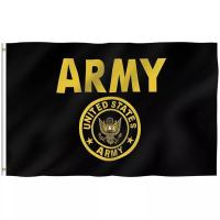 China Army Crest Flag USA Polyester Single Reverse Outdoor Canvas Header for sale