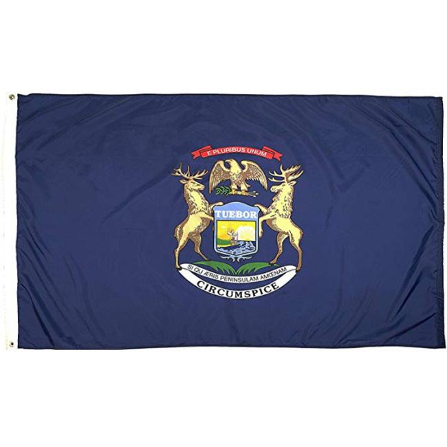 High-quality custom polyester flag example showing vibrant colors and precise stitching