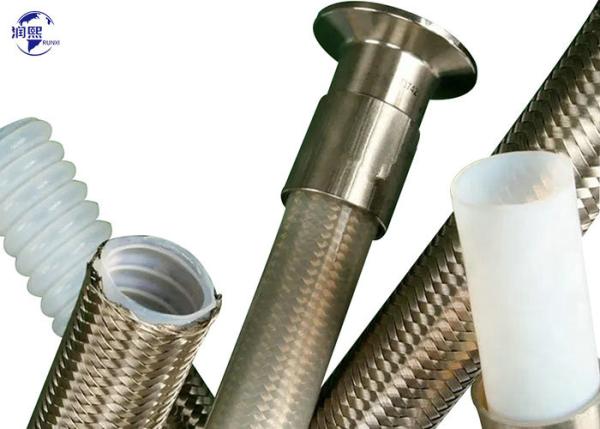 Quality Convoluted SAE 100 R14 PTFE Lined Flexible Hose with Stainless Steel Braid for sale