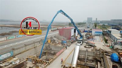 Cina JIUHE basso consumo di carburante HB58K Grande pompa per calcestruzzo camion 58m camion montato pompa per calcestruzzo grande pompa per calcestruzzo in vendita