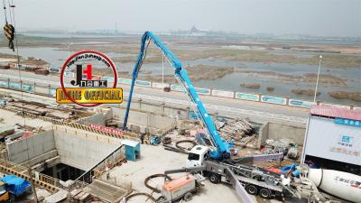 Cina JIUHE basso consumo di carburante HB58K Grande pompa per calcestruzzo camion 58m camion montato pompa per calcestruzzo grande pompa per calcestruzzo in vendita