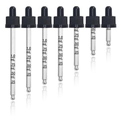 China 1 oz Black Child Resistant Calibrated Glass Dropper - 18-410 20-400 fits 1 oz Bottles for sale